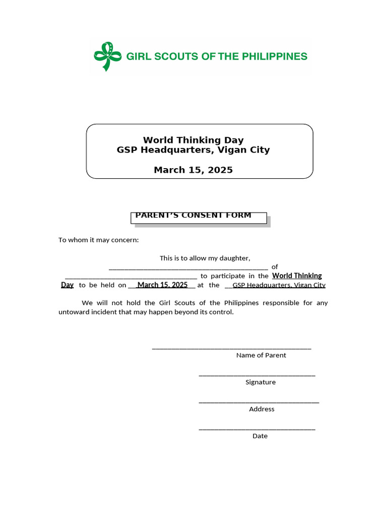 GSP Parents Consent | PDF