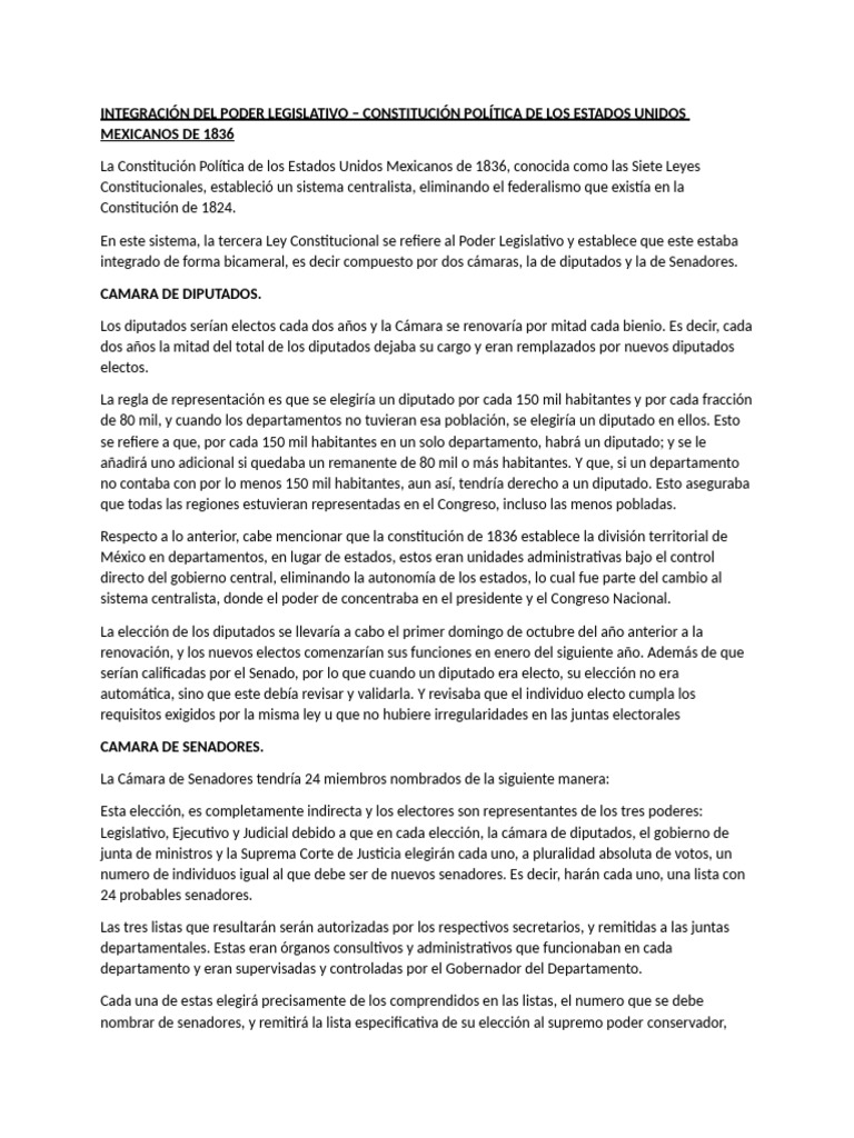 Integración Del Poder Legislativo | PDF | Legislador | Legislatura