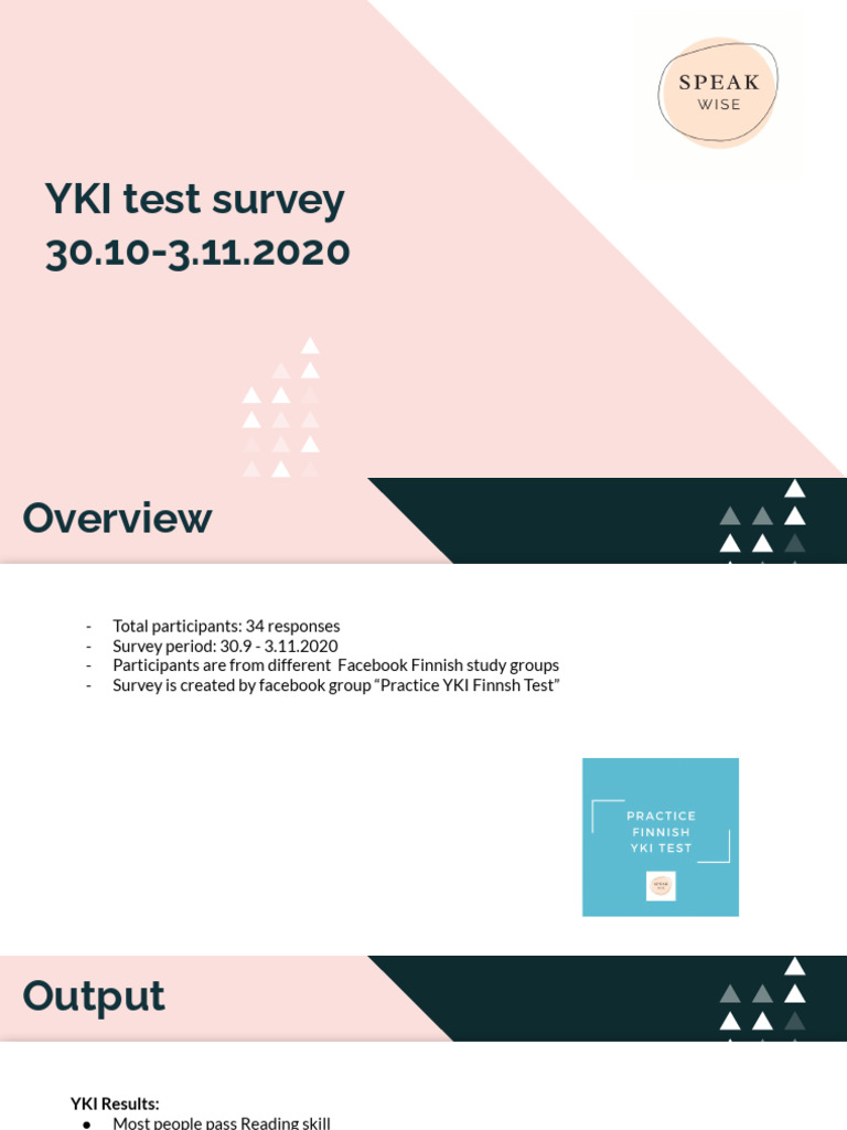 YKI Test Survey - 3.11.2020 | PDF