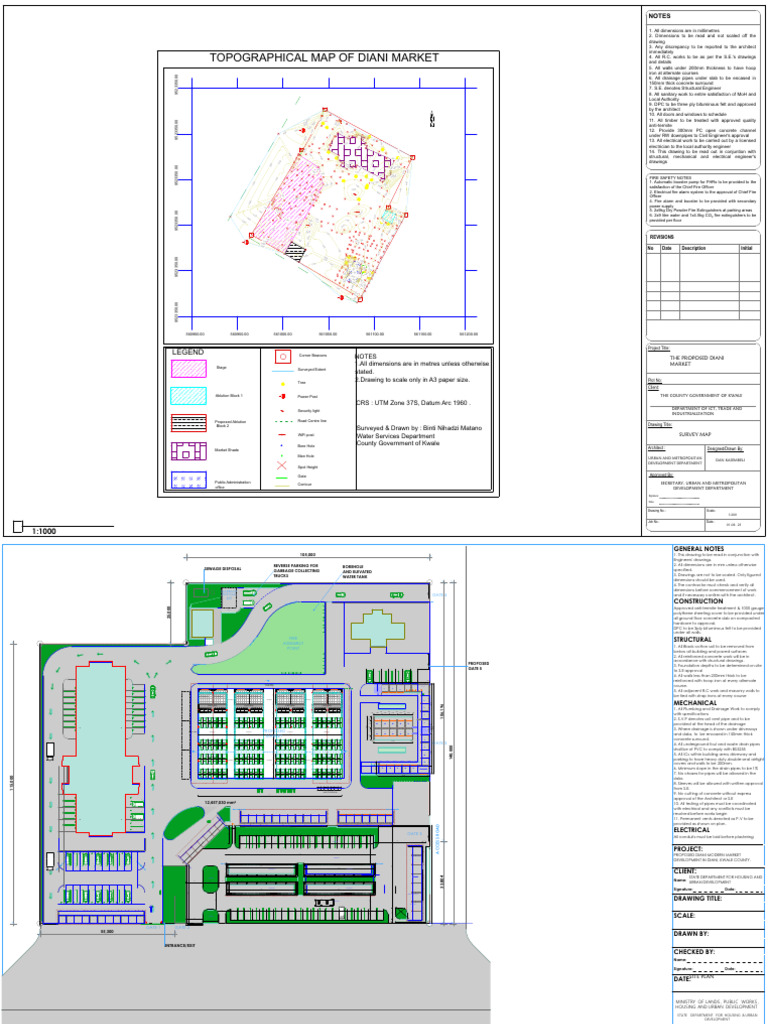 Revised Diani Modern Market Drawings Architectural and Structural | PDF
