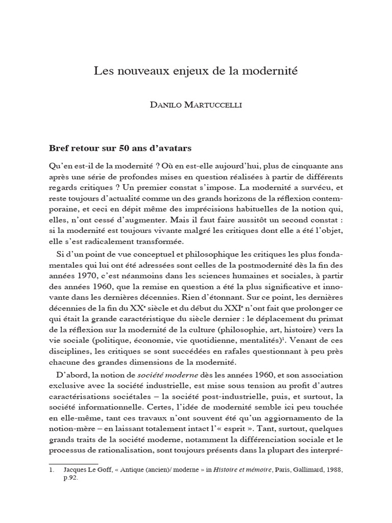 Les Nouveaux Enjeux de La Modernite | PDF | Modernité | Science