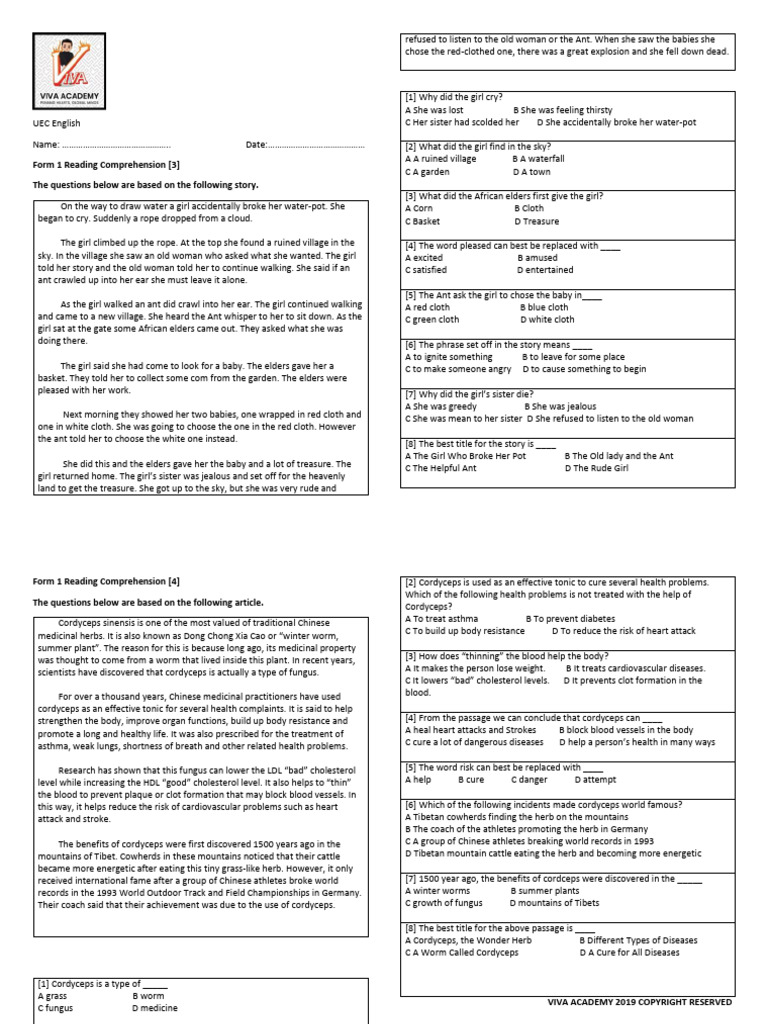 PT3 Reading Comprehension | PDF | Cardiovascular Diseases | Cholesterol