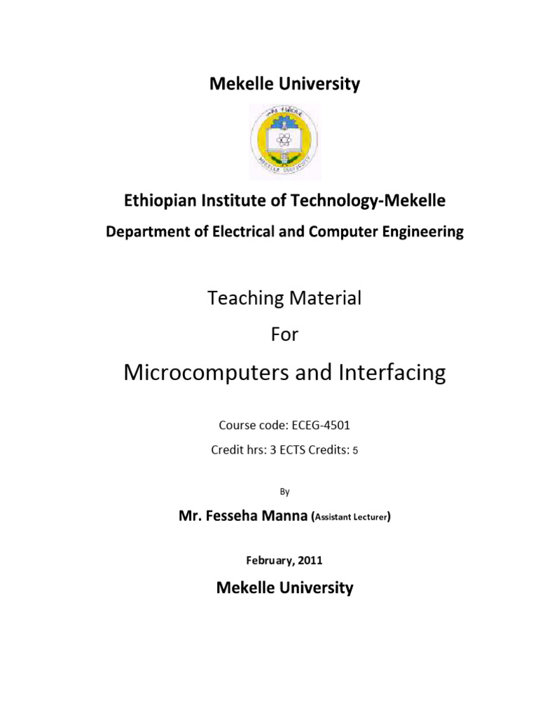 Microcomputer and Interfacing (1) | PDF | Central Processing Unit | Input/Output