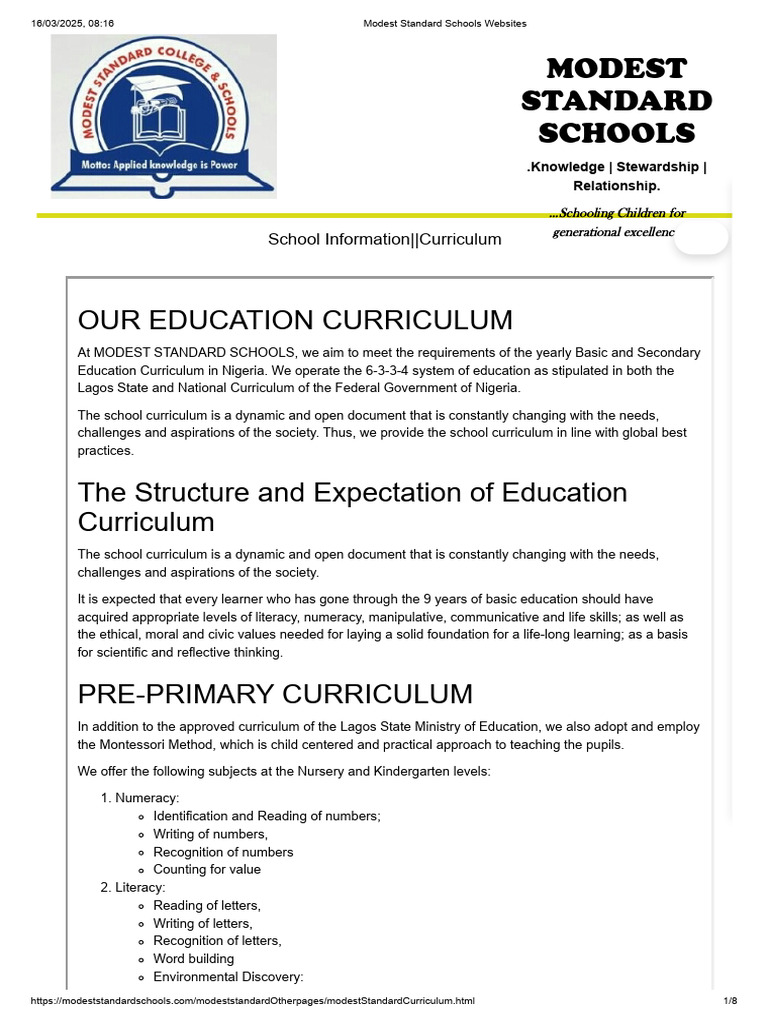 Nigeria's 9-Year Basic Education Curriculum | PDF | Curriculum | Science