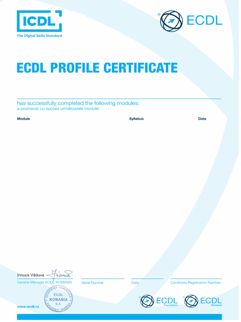 Radu Mihai-Reis - Certificat Ecdl Profil Bac | PDF