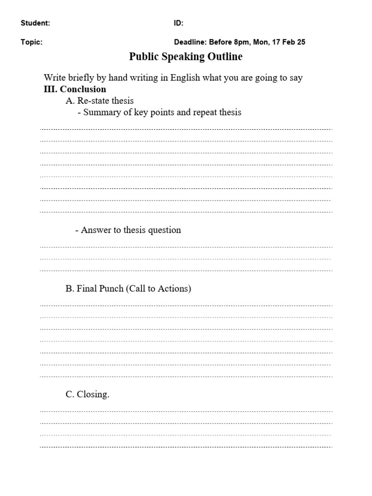 Outline Sample 2425_Conclusion Moodle | PDF