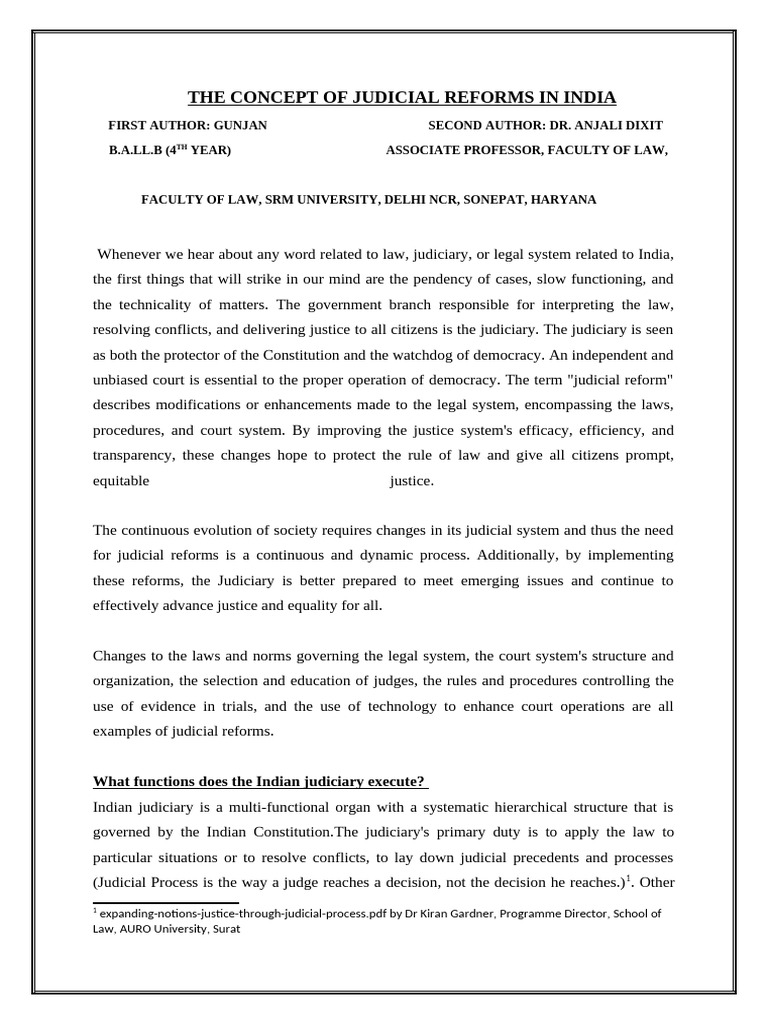 Judicial Reforms in India: An Overview | PDF | Alternative Dispute ...