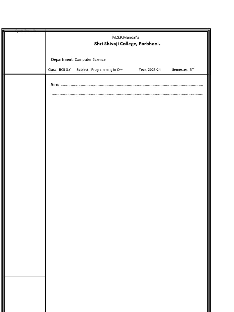 Aim Page | PDF