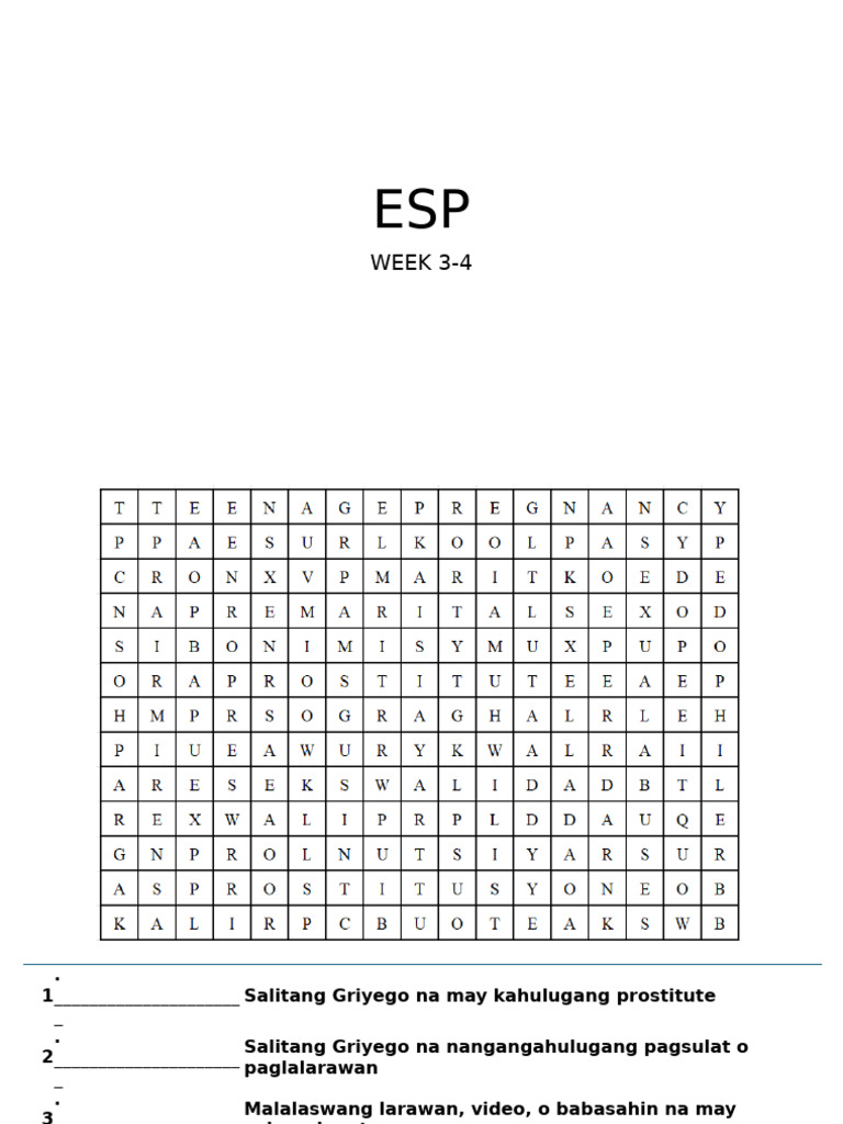 Esp Week 3-4 | PDF