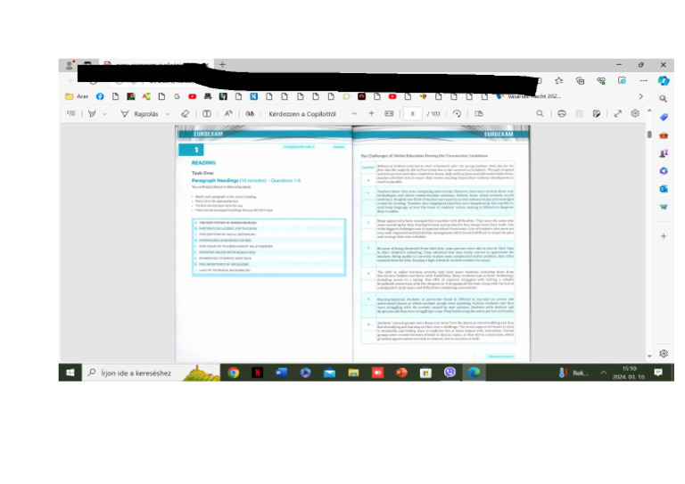 Task One, Reading, Paragraph Headings 1-6 | PDF