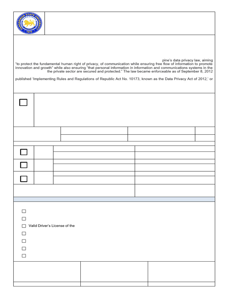 Gate Pass Sticker Application Form | PDF | Privacy