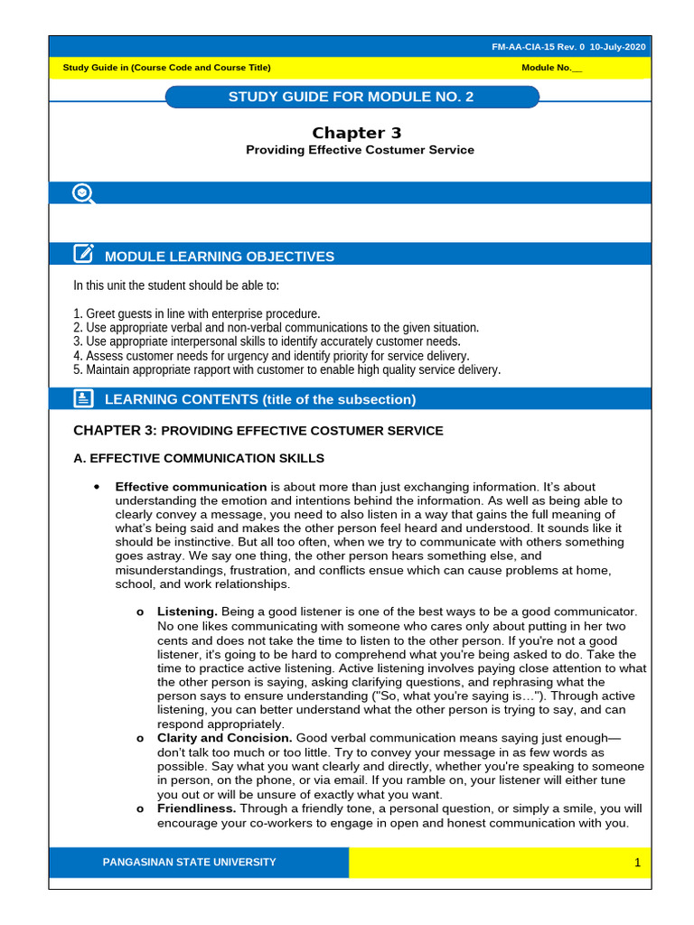 FSM 120 Study Guide Chapter 3 1 | PDF | Nonverbal Communication | Body ...