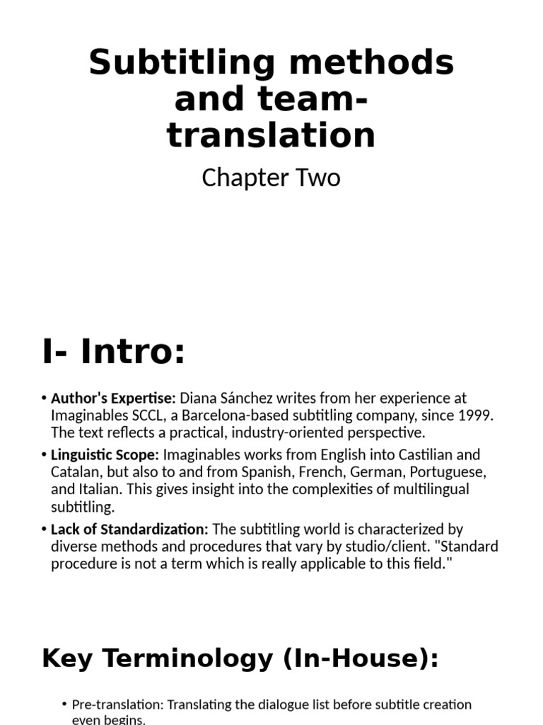 Subtitling Methods and Team-Translation | PDF | Translations