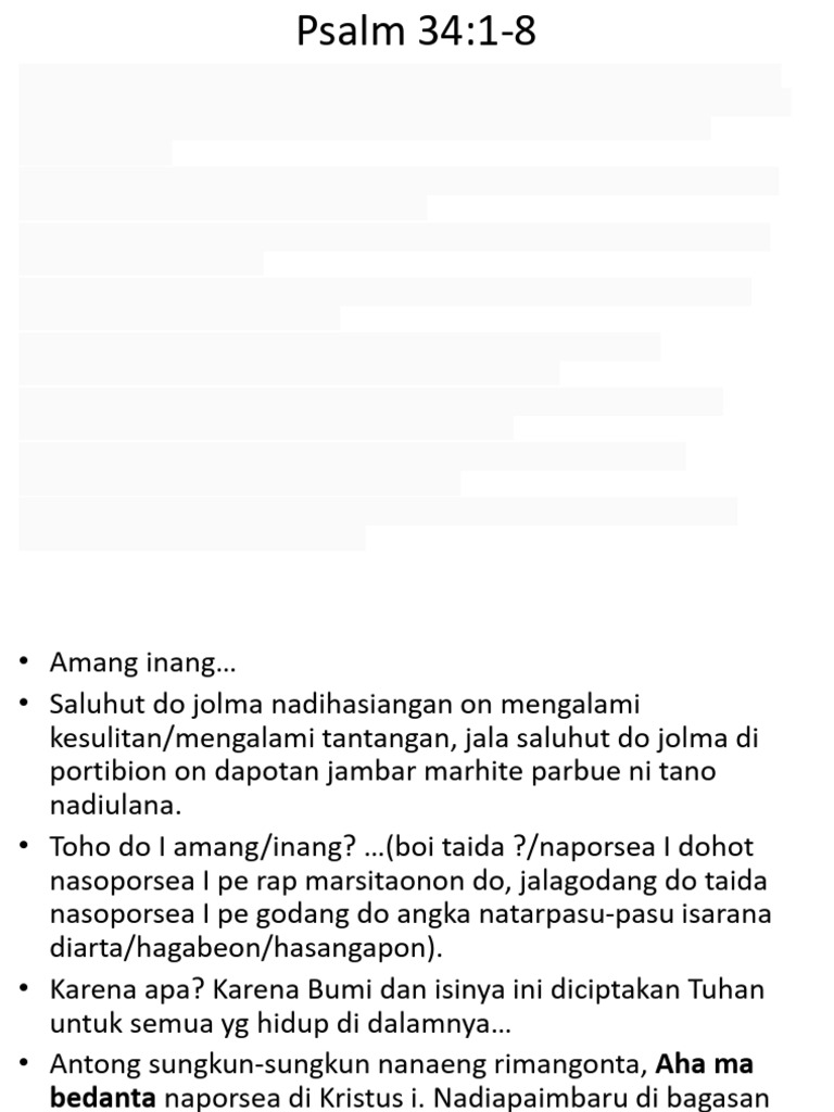 Jamita - Partangiangan - 10 Agus 24 Psalm 34-1-8 | PDF