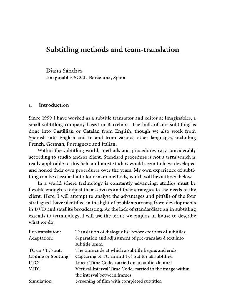 Audiovisual Translation CH2A | PDF