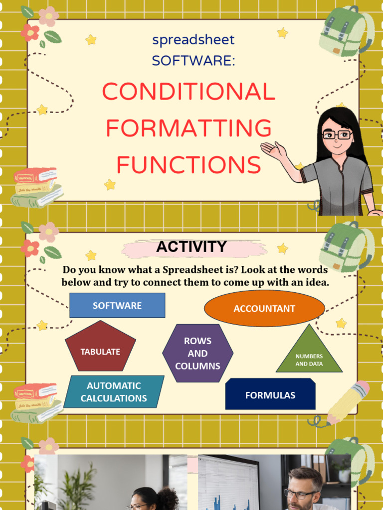 q1w7d3 Spreadsheet Software - Conditional Formatting Functions - Google Slides | PDF ...