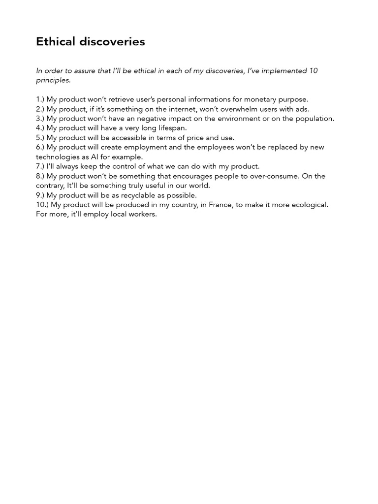10 Principles of Ethical Product Design | PDF