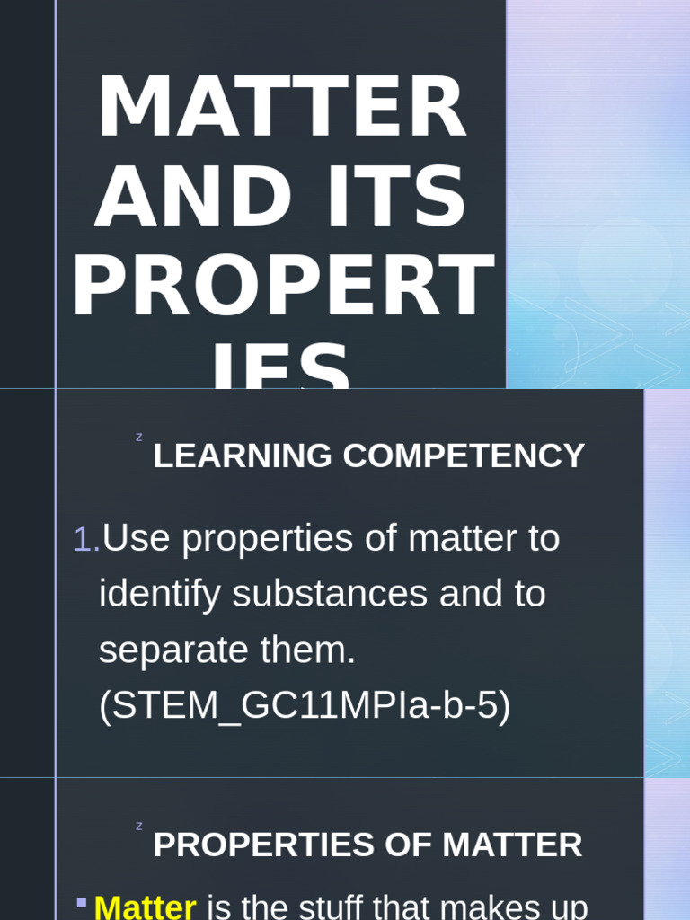 Matter and Its Properties | PDF | Volume | Density
