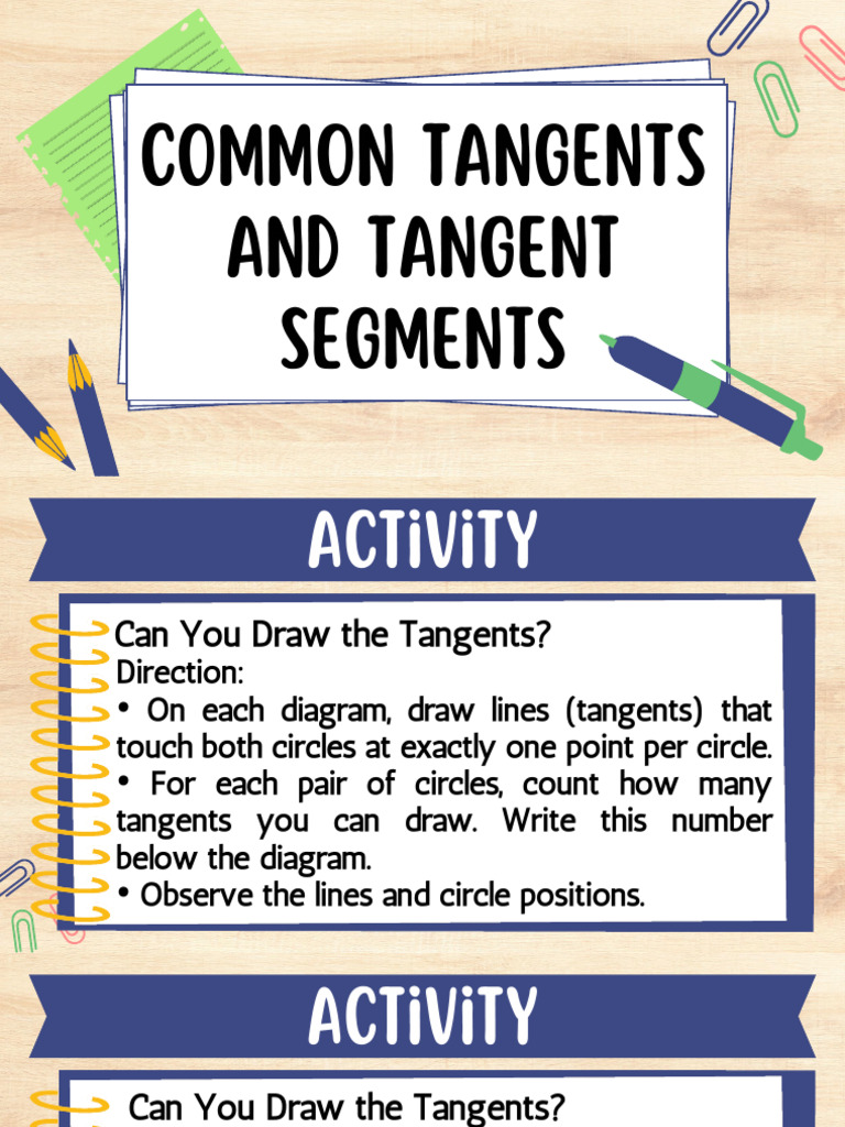 Common Tangents and Tangent Segments | PDF | Tangent | Circle