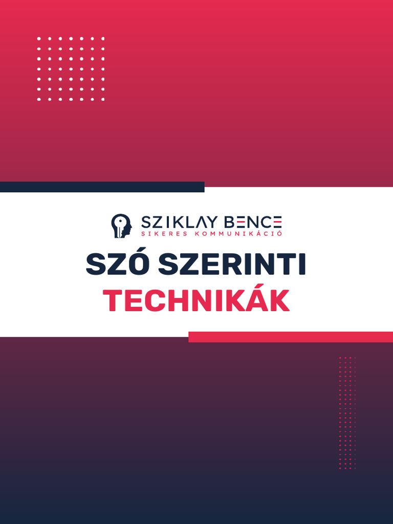 Sikeres Komm Jegyzet Modul4 Szo Szerinti Technikak | PDF