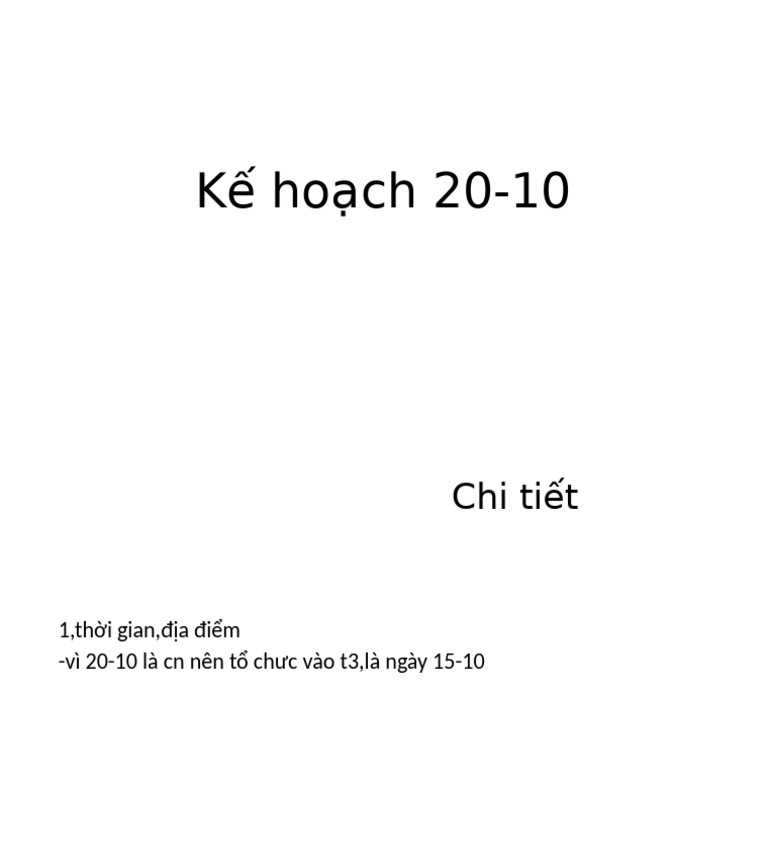 Kế hoạch 20-10 | PDF