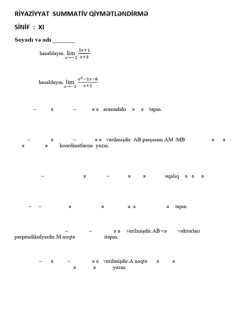 11ci sinif BSQ | PDF