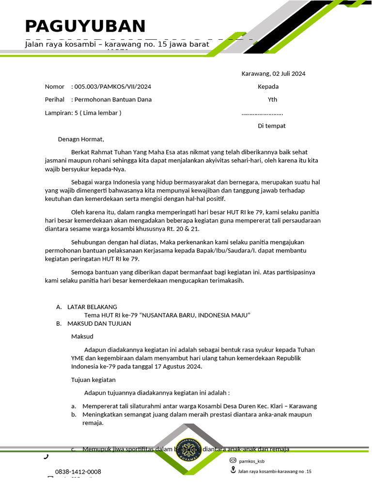 proposal 17 agustusan 2024 | PDF