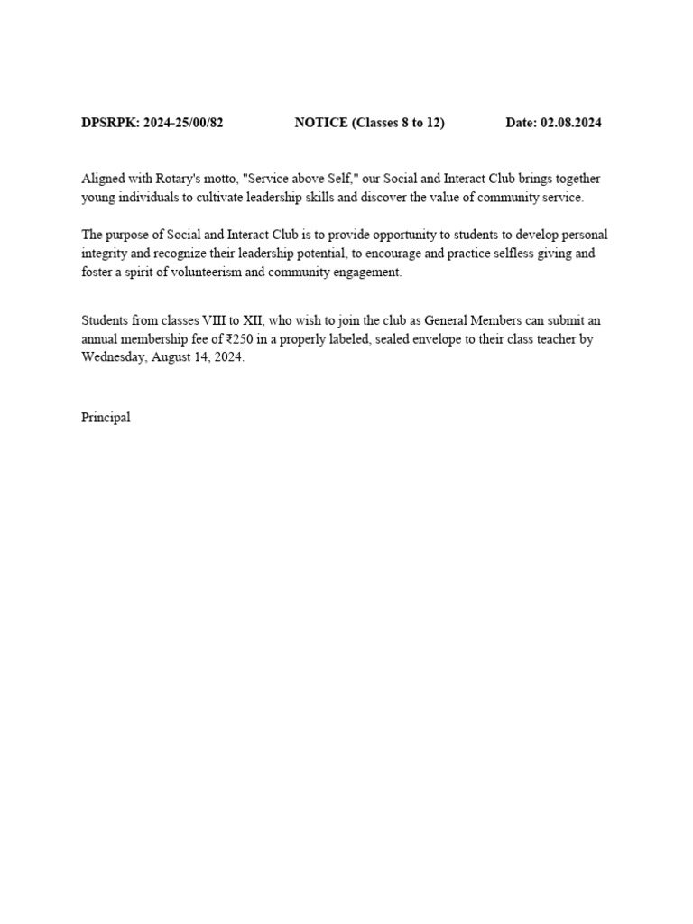 Notice Class 8-12 | PDF