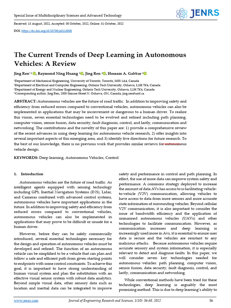 The_Current_Trends_of_Deep_Learning_in_Autonomous_ | PDF | Deep Learning | Lidar