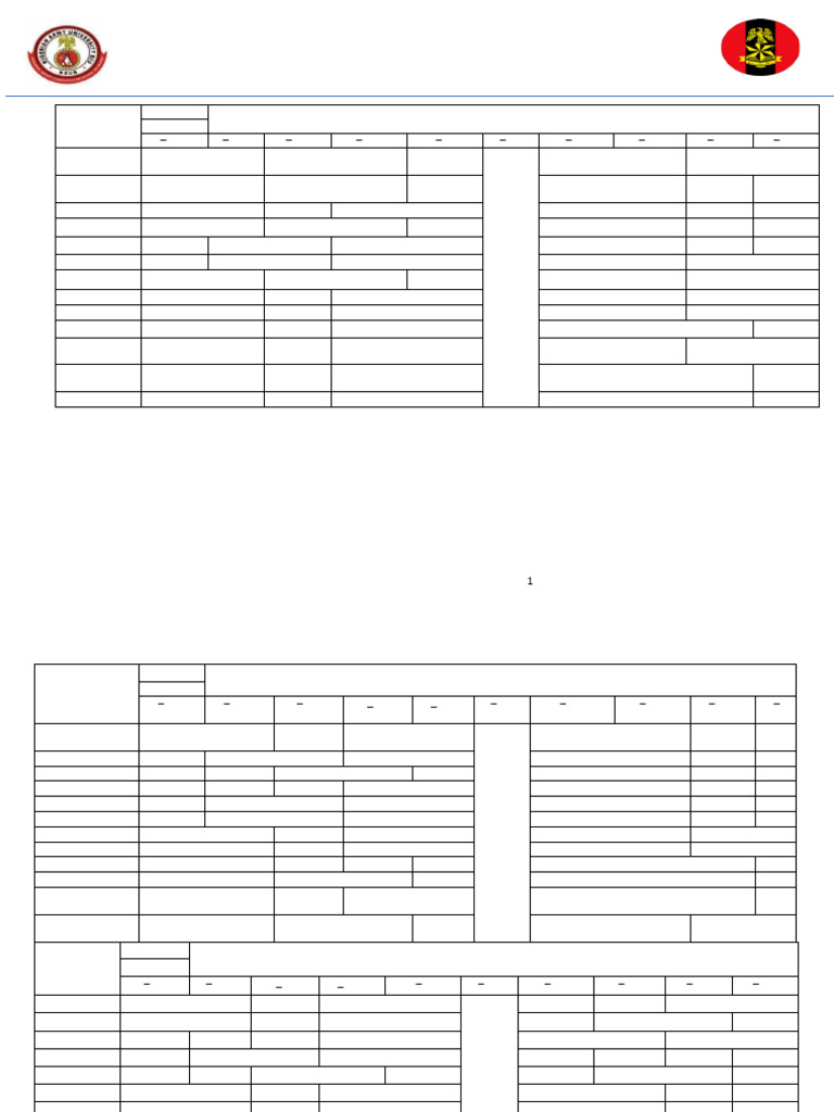 Nigerian Army University Lecture Timetable | PDF | Computer Engineering | Systems Engineering
