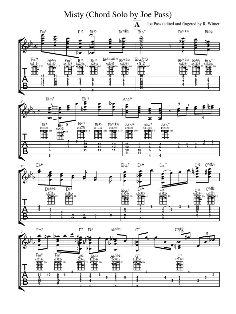 Misty Guitar Chords