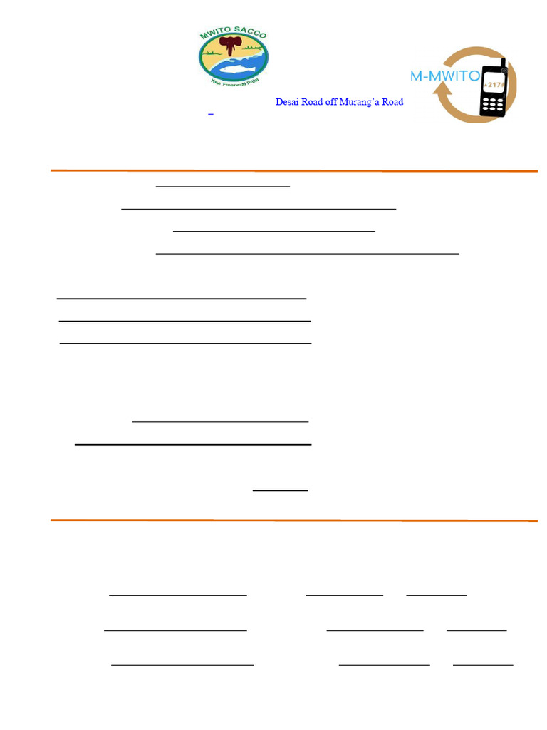 M-Mwito Mobile Banking Registration Form | PDF | Legal Liability ...