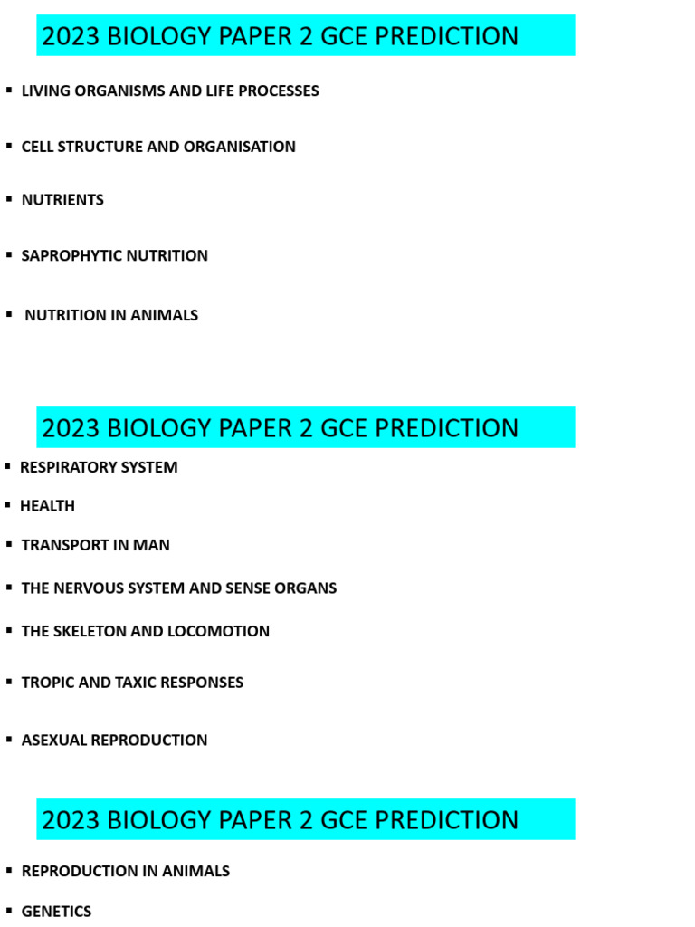 2023 GCE Biology Paper 2 Overview | PDF