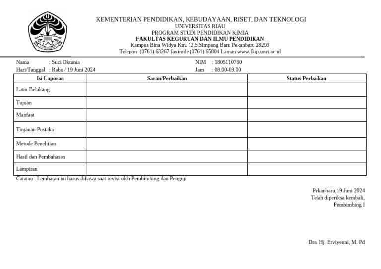 Lembar Revisi PBB 1 | PDF