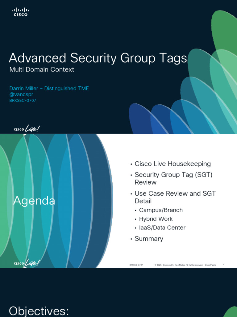 BRKSEC 3707 Advanced SGT | PDF | Computer Network | Security