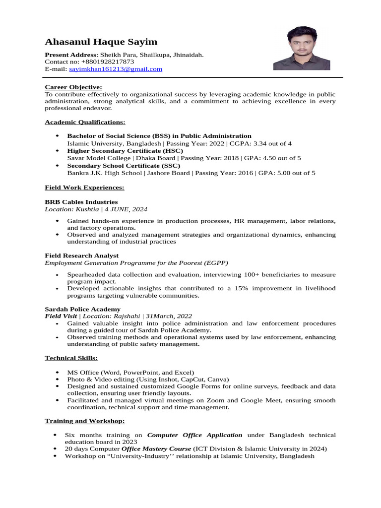 Public Administration Graduate Resume | PDF