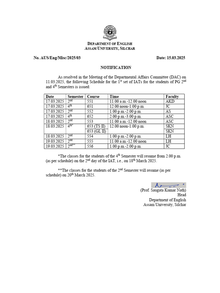 IAT 1 Notification 2025.03-Revised | PDF