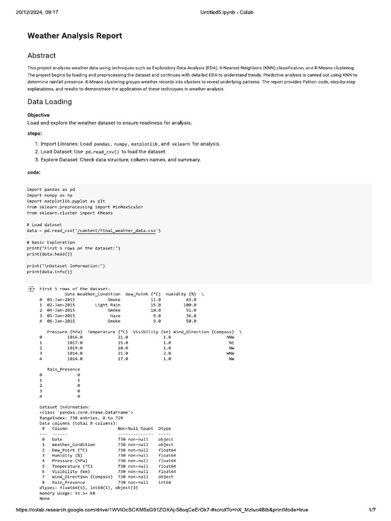 Weather Report | PDF
