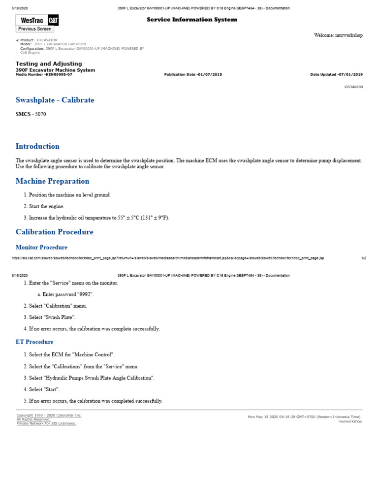 Swashplate Pump - Calibrate | PDF | Mechanical Engineering | Equipment