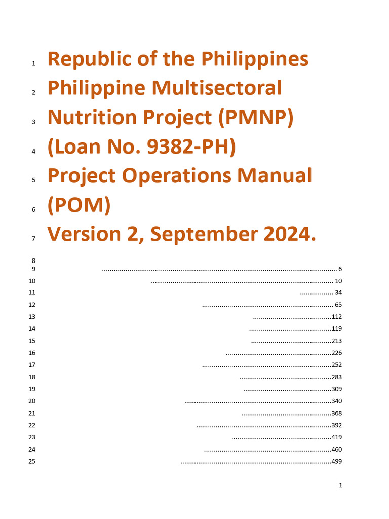 Philippine Multisectoral Nutrition Project Manual | PDF | Human Capital ...