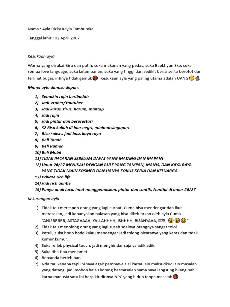 Profil Ayla Anjay Mabar | PDF