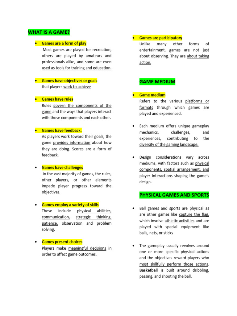 Lesson 2 Elective Reviewer PDF | PDF | Tabletop Games | Entertainment