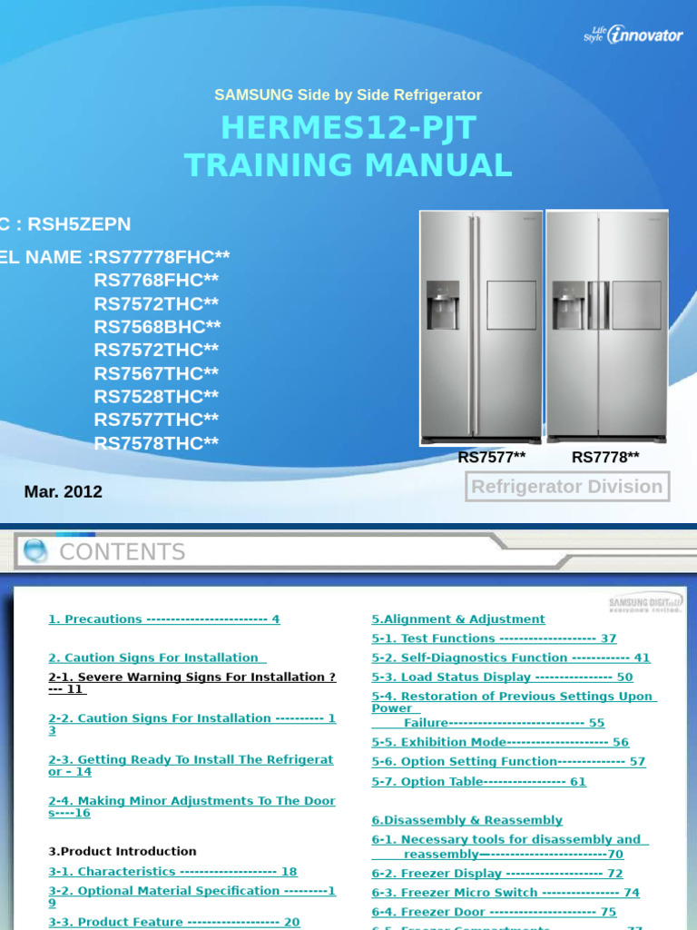 Samsung HM - 12-TM - 73237 | PDF | Refrigerator | Manufactured Goods