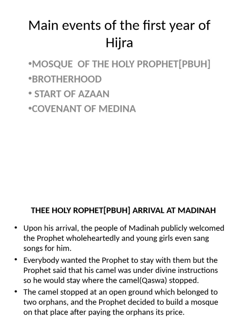 Key Events of the First Hijri Year | PDF | Abrahamic Religions | Life ...