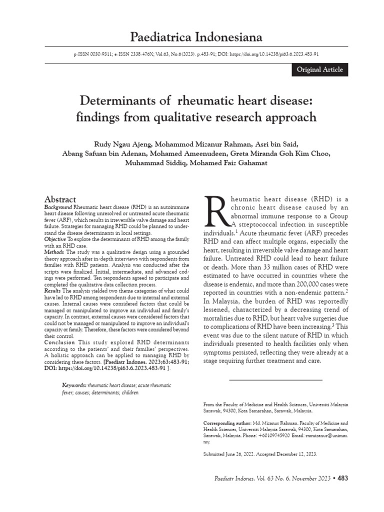 Determinants of Rheumatic Heart Disease | PDF | Qualitative Research