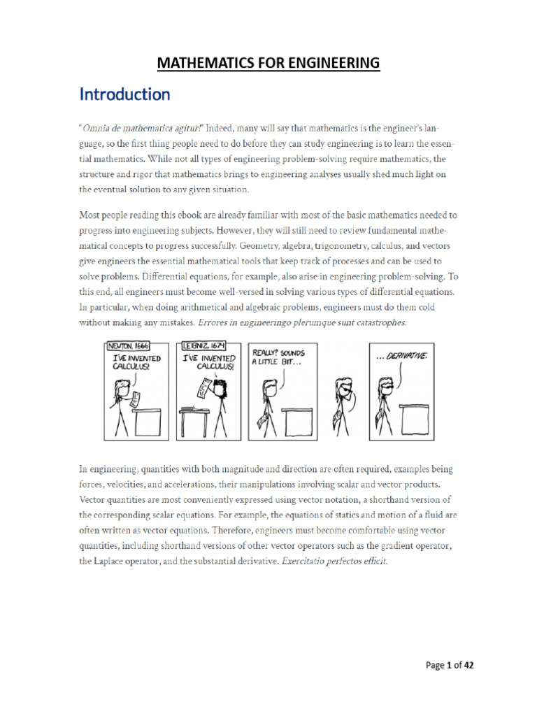 MATHEMATICS FOR ENGINEERING - StudentsNotes | PDF