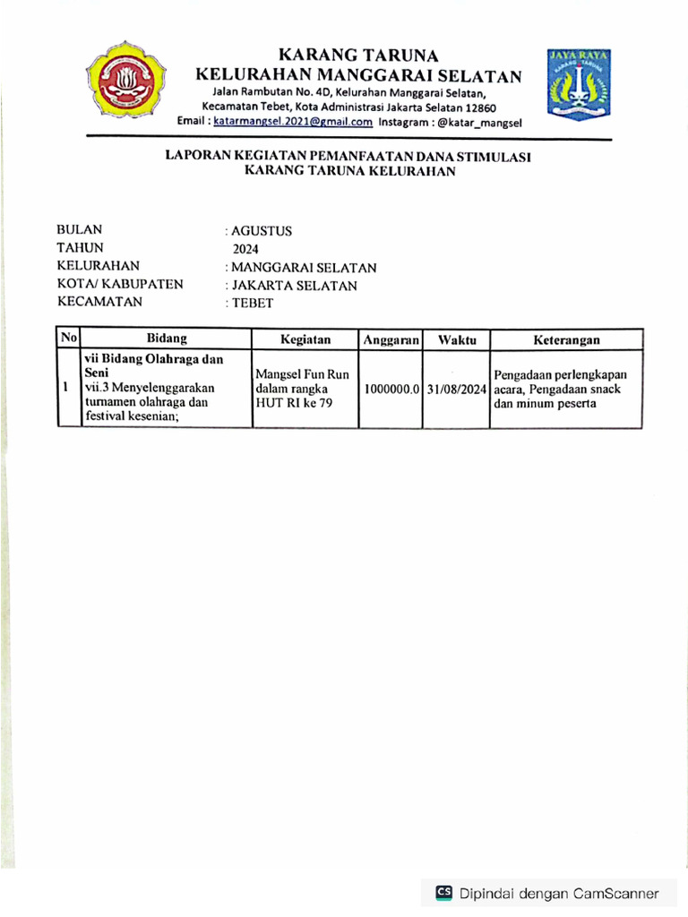 Kegiatan KTMS Agu 24 | PDF