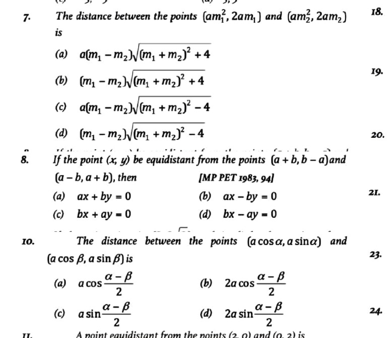 Coordinate Geometry Practice Problems | PDF | Elementary Geometry ...