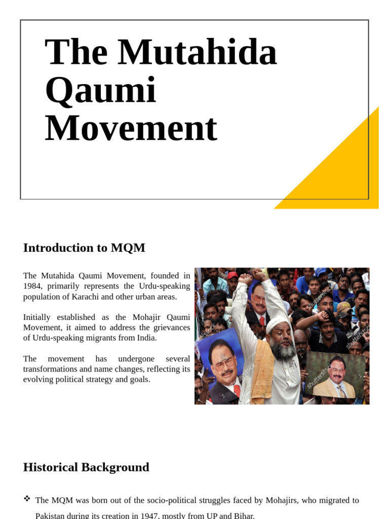 Overview of the Mutahida Qaumi Movement | PDF