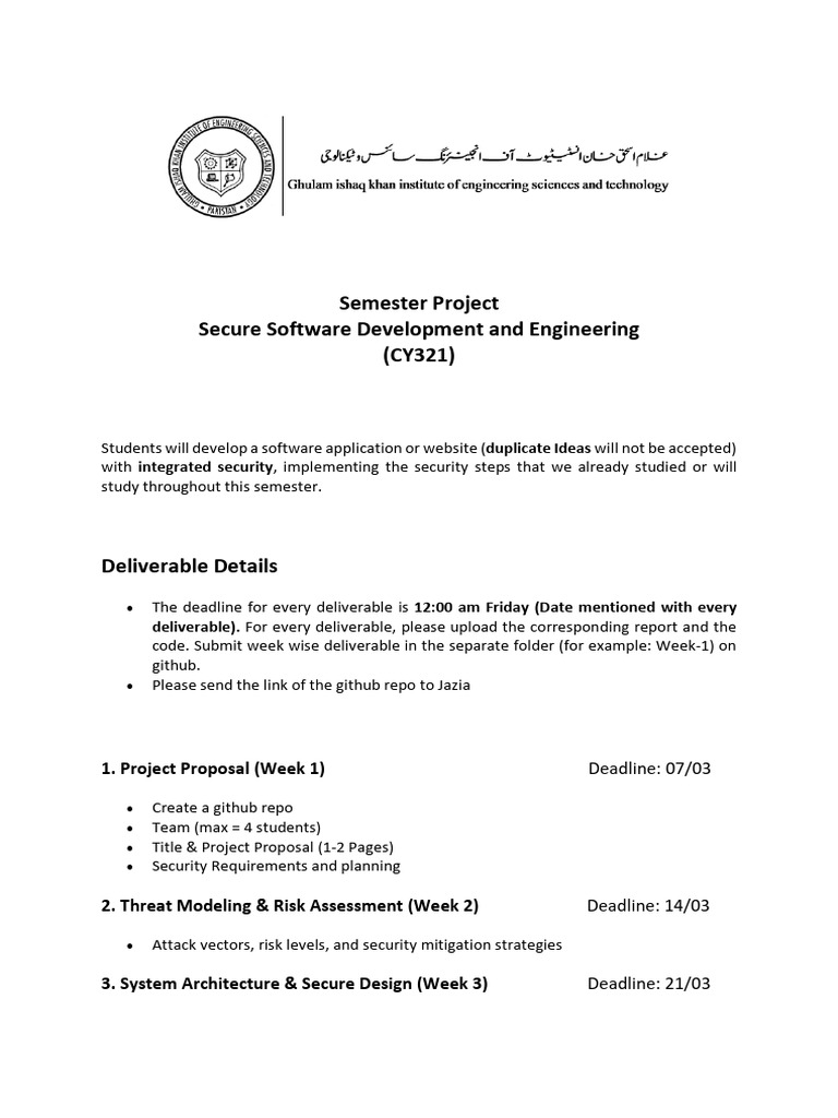 Secure Software Development Project Guide | PDF | Security | Computer ...